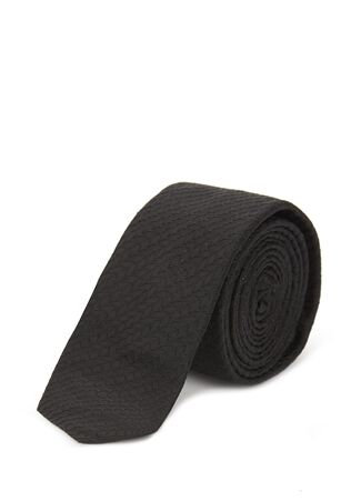 Pal Zileri Erkek Siyah Desenli İpek Kravat EU