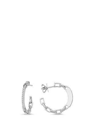 Collection-Ecce Kadın Chain Pırlantalı Beyaz Altın Rengi Küpe EU Collection-Ecce Kadın Chain Pırlantalı Beyaz Altın Rengi Küpe EU