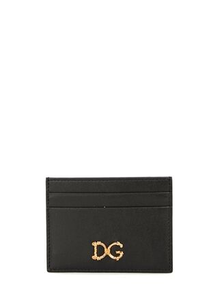 Dolce&Gabbana Kadın Siyah Logolu Deri Kartlık EU