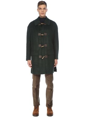 Pal Zileri Erkek Yeşil Polo Yaka Kırçıllı Palto 50 IT