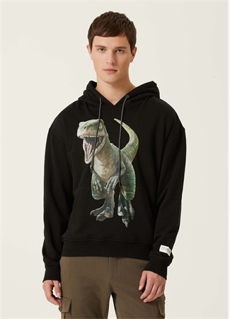 8-Bit by Mhrs Erkek Siyah Kapüşonlu Figür Baskılı Sweatshirt S EU 8-Bit by Mhrs Erkek Siyah Kapüşonlu Figür Baskılı Sweatshirt S EU