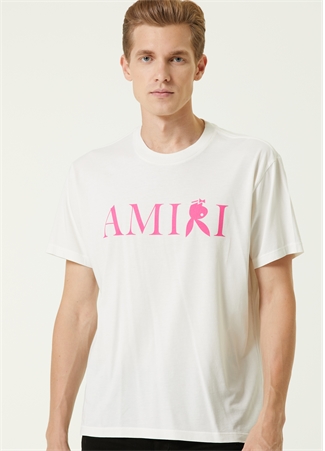 Amiri Erkek Beyaz Logo Baskılı Basic T-shirt L EU Amiri Erkek Beyaz Logo Baskılı Basic T-shirt L EU
