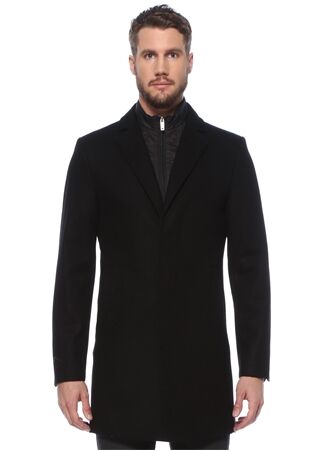 Beymen Club Erkek Siyah Yaka Detaylı Yün Palto 52