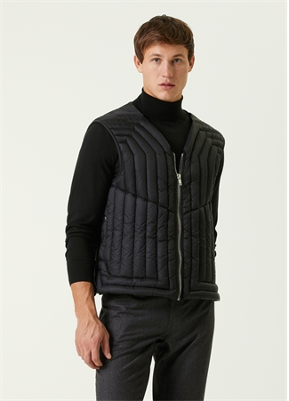 Rick Owens Erkek Siyah V Yaka Puff Yelek 52 IT Rick Owens Erkek Siyah V Yaka Puff Yelek 52 IT