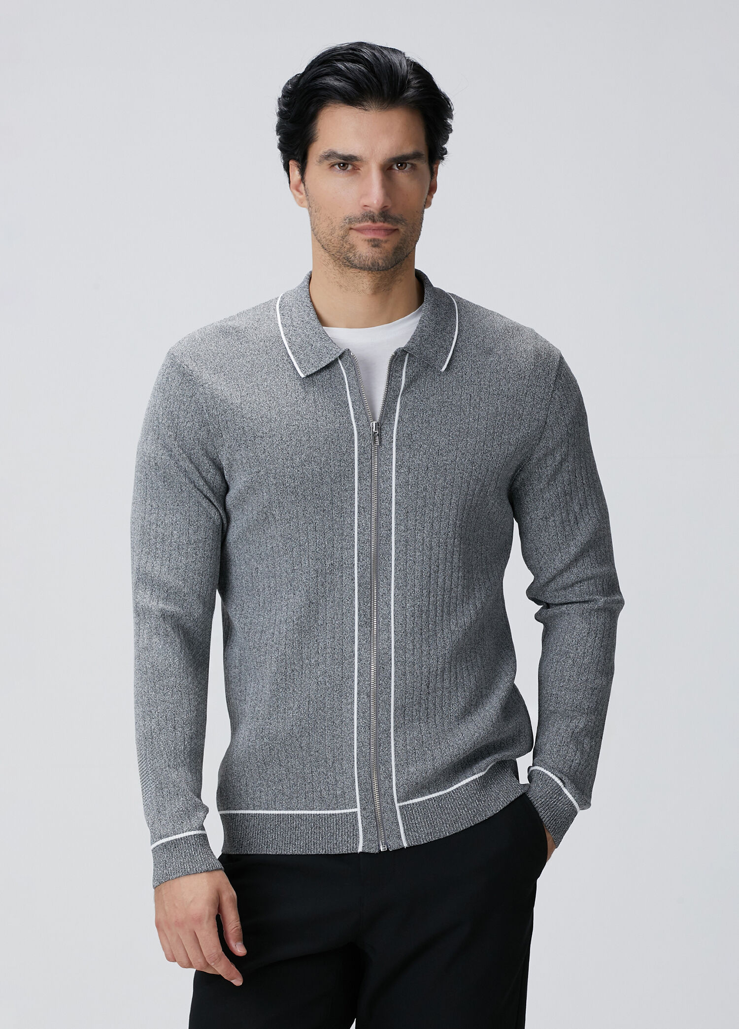 Gray Network Gray Men Grey Melange Rayon Cardigan 1798061 | Beymen