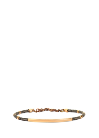 Dime Tribe Erkek Şerit Detaylı Altın Rengi Bileklik Pembe EU