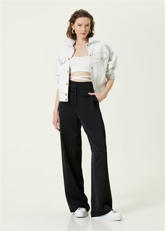Academia Kadın Siyah Bol Paça Saten Pantolon 34 Eu Academia Kadın Siyah Bol Paça Saten Pantolon 34 Eu
