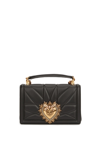Dolce&Gabbana Kadın Devotion Medium Siyah Deri Omuz Çantası EU Dolce&Gabbana Kadın Devotion Medium Siyah Deri Omuz Çantası EU