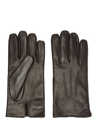Emporio Armani Erkek Kahverengi Deri Eldiven L EU