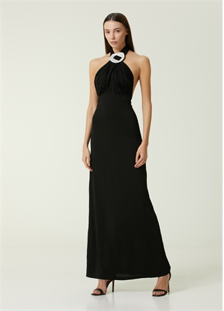 Mirela Cerica Kadın Siyah Halter Yaka Maksi Abiye Elbise 36 EU Mirela Cerica Kadın Siyah Halter Yaka Maksi Abiye Elbise 36 EU