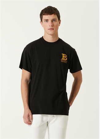 Bel-Air Erkek Siyah Bisiklet Yaka Logolu T-shirt XS EU