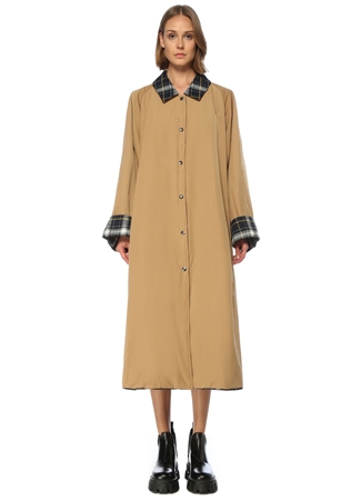 Forte Couture Kadın Bej Çift Taraflı Ekoseli Parka Kahverengi 42 IT Forte Couture Kadın Bej Çift Taraflı Ekoseli Parka Kahverengi 42 IT