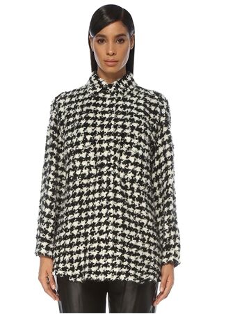 IRO Kadın Restrain Siyah Beyaz Kazayağı Desenli Kaban 36 EU