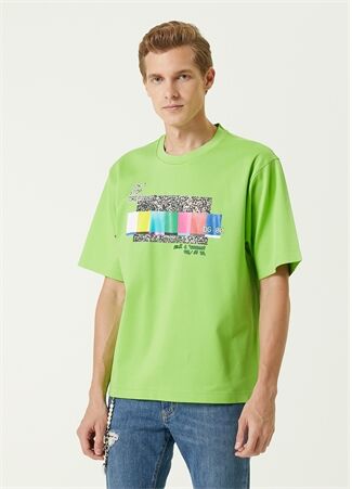 Dolce&Gabbana Erkek Yeşil Baskılı T-shirt 44 IT