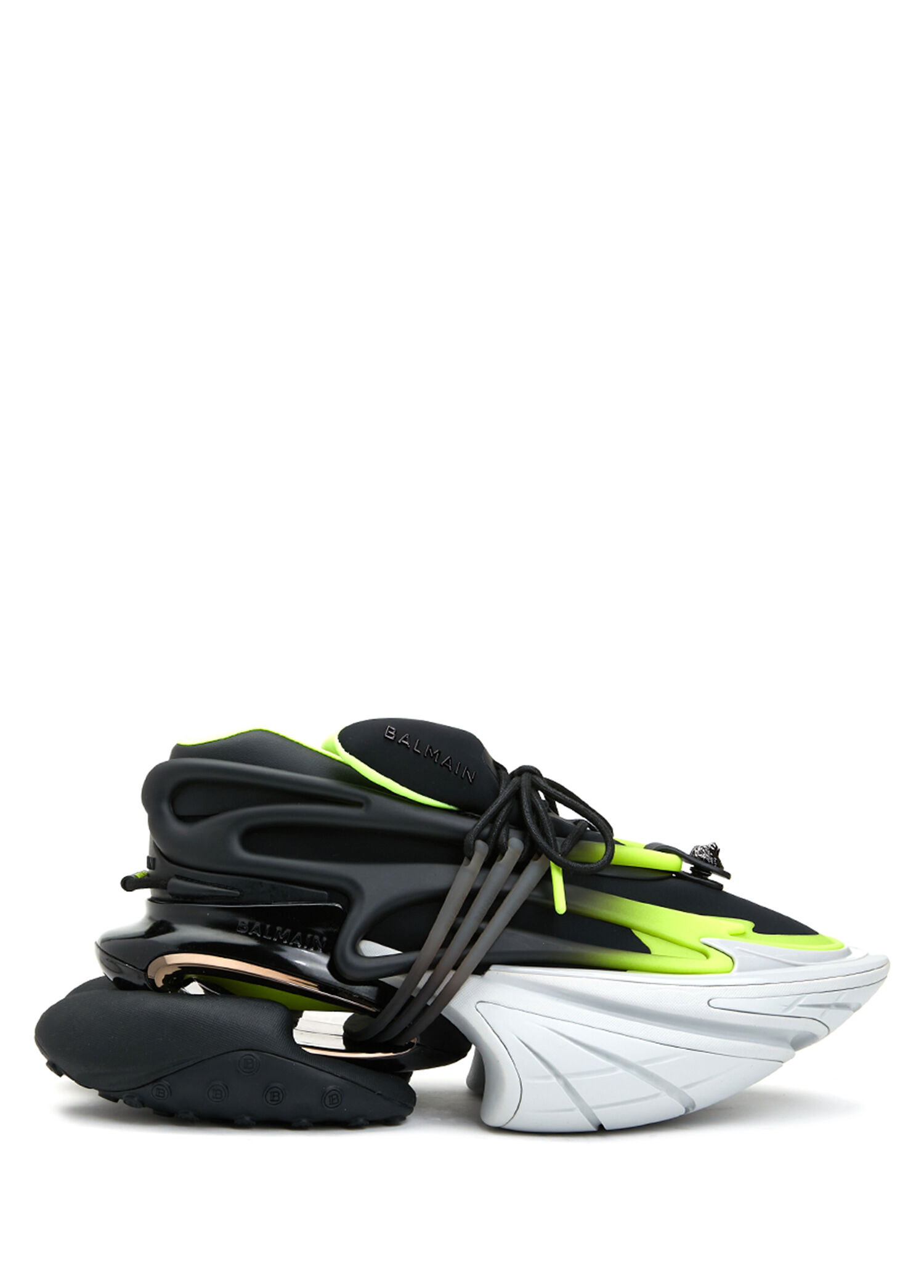Balmain - Men's Sneakers With Black And Yellow Geometric Sol