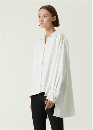 Academia Kadın Beyaz Jakarlı Bol Tunik 42