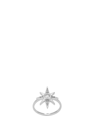 Aden Newyork Kadın The Star Silver Yüzük Gri 7 EU