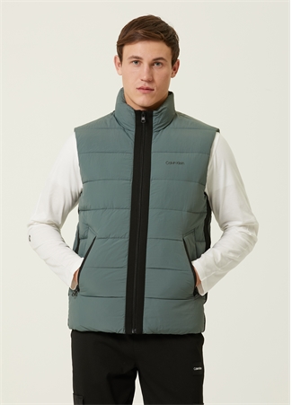 Calvin Klein Erkek Yeşil Logo Detaylı Puff Yelek L EU Calvin Klein Erkek Yeşil Logo Detaylı Puff Yelek L EU