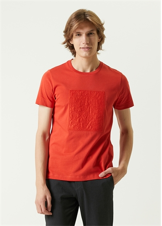 Beymen Club Erkek Turuncu Monogram Logo Detaylı T-shirt XS