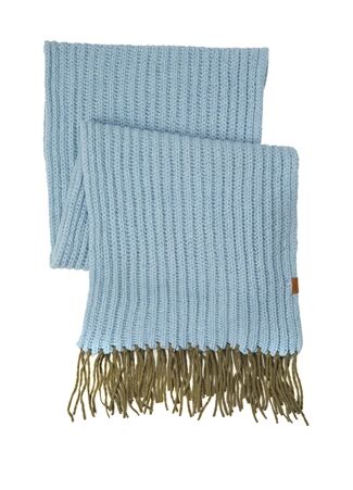 Beymen Club Kadın Mavi Püsküllü Yün Atkı EU