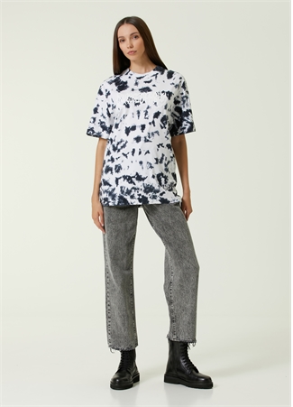 Wasted Kadın Marble Dye Siyah Desenli T-shirt S EU Wasted Kadın Marble Dye Siyah Desenli T-shirt S EU