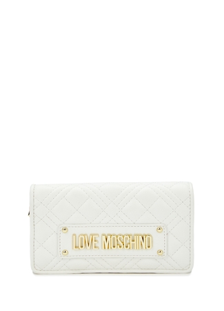Love Moschino Kadın Beyaz Kapitoneli Logolu Cüzdan EU Love Moschino Kadın Beyaz Kapitoneli Logolu Cüzdan EU