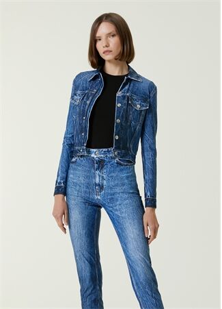 Balenciaga Kadın Trompe Loeil Small Fit Mavi Denim Ceket M EU Balenciaga Kadın Trompe Loeil Small Fit Mavi Denim Ceket M EU