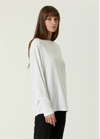 Allsaints Kadın Rita Beyaz Kayık Yaka Uzun Kol T-shirt S EU