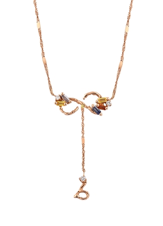 Collection-Jewelry By Banu Kadın Sembol Formlu Taşlı Altın Rengi Kolye EU