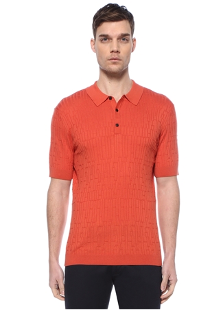 Palzileri Lab Erkek Turuncu Polo Yaka Dokulu Kısa Kollu Triko 46 IT