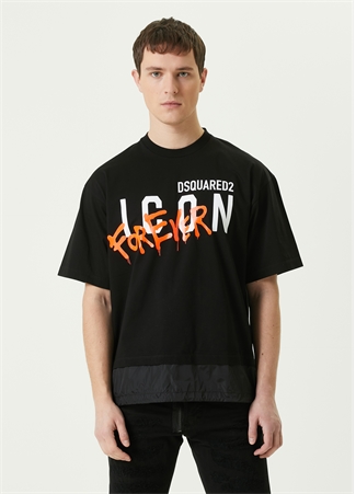 Dsquared2 Erkek Icon Siyah Garni Detaylı T-shirt S EU Dsquared2 Erkek Icon Siyah Garni Detaylı T-shirt S EU
