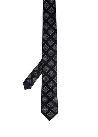 Corneliani Erkek Colorblocked Desenli İpek Kravat EU Corneliani Erkek Colorblocked Desenli İpek Kravat EU