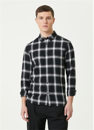Allsaints Erkek Windham Check Siyah Beyaz Ekoseli Gömlek S EU Allsaints Erkek Windham Check Siyah Beyaz Ekoseli Gömlek S EU