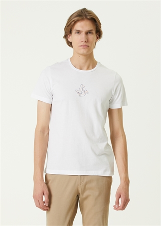 Beymen Club Erkek Beyaz Renkli Kuş Baskılı T-shirt XS Beymen Club Erkek Beyaz Renkli Kuş Baskılı T-shirt XS