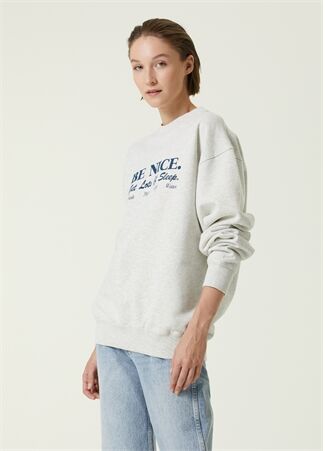 Sporty & Rich Kadın Gri Yazı Baskılı Sweatshirt XS EU Sporty & Rich Kadın Gri Yazı Baskılı Sweatshirt XS EU