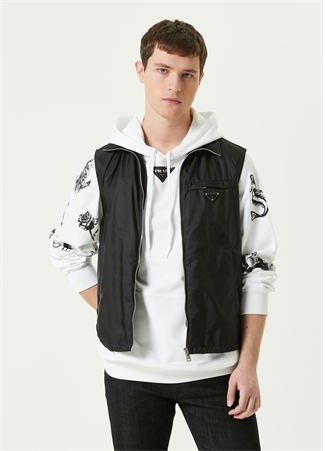 Prada Erkek Siyah Logo Detaylı Yelek 54 IT Prada Erkek Siyah Logo Detaylı Yelek 54 IT