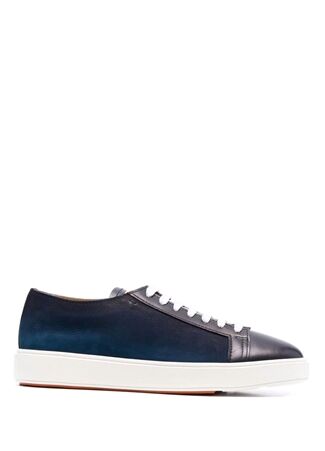 Santoni Sport Erkek Lacivert Deri Sneaker 0 UK