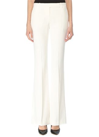 Alexander McQueen Kadın Beyaz Bol Paça Pantolon 42 IT