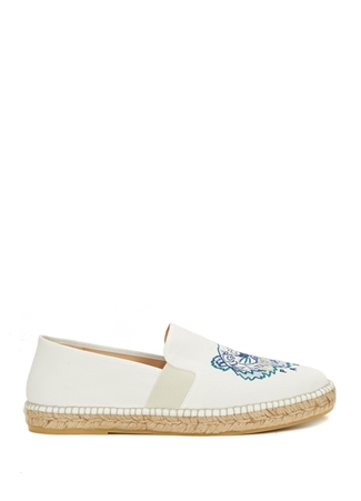 Kenzo Erkek Beyaz Logo Detaylı Deri Espadril 42 EU Kenzo Erkek Beyaz Logo Detaylı Deri Espadril 42 EU