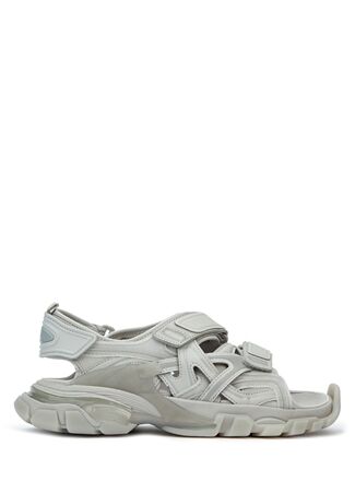 Balenciaga Kadın Gri Geometrik Şeritli Sandalet 36 EU