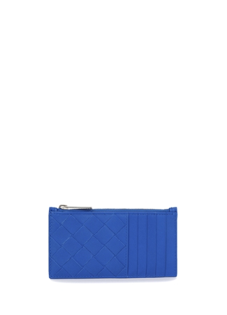 Bottega Veneta Erkek Mavi Örgü Dokulu Deri Kartlık EU