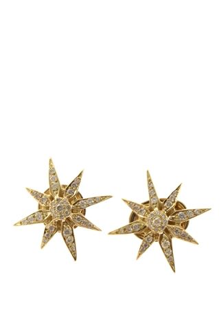 Nilgün Ata Kadın Mini Kuzey Yıldızı Formlu Altın Rengi Küpe EU