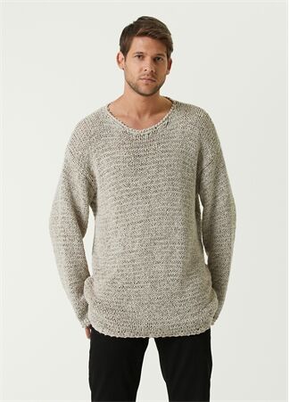 Pal Zileri Erkek Bej Örgü Dokulu Kazak Kahverengi 50 IT