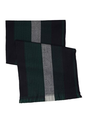 Beymen Club Erkek Haki Gri Çizgi Jakarlı Yün Fular EU