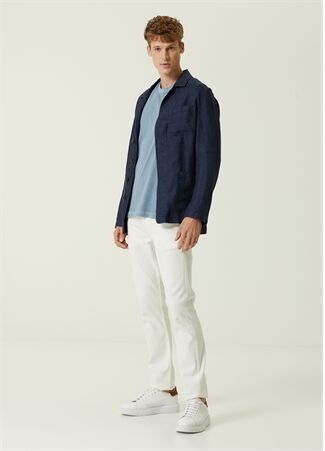 Beymen Collection Erkek Lacivert Keten Ceket 48 IT