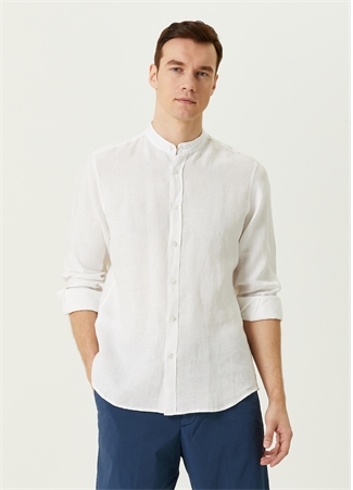 Boss Erkek Regular Fit Beyaz Keten Gömlek M Eu