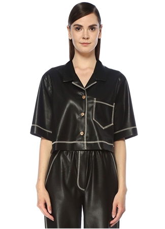 Nanushka Kadın Rhett Siyah Kamp Yaka Ceket S EU