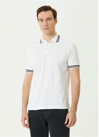 Brunello Cucinelli Erkek Beyaz Polo Yaka T-shirt 54 IT Brunello Cucinelli Erkek Beyaz Polo Yaka T-shirt 54 IT