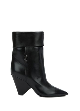 Kadın Siyah Logo Detaylı Deri Bot 36 EU