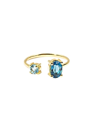 The Anoukis Kadın Deep Sea Topaz Ve Akuamarin Taşlı Altın Rengi Yüzük 9 The Anoukis Kadın Deep Sea Topaz Ve Akuamarin Taşlı Altın Rengi Yüzük 9